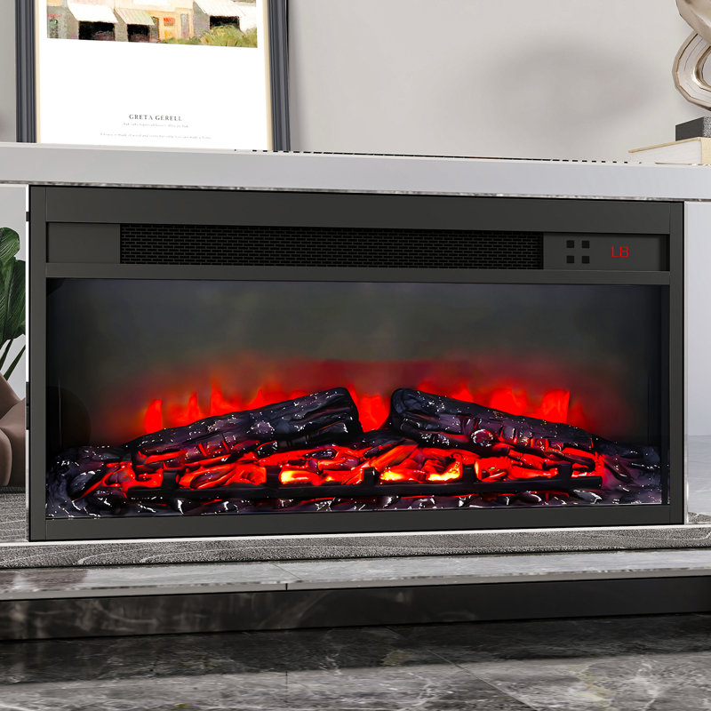 Silver fireplace tv stand store